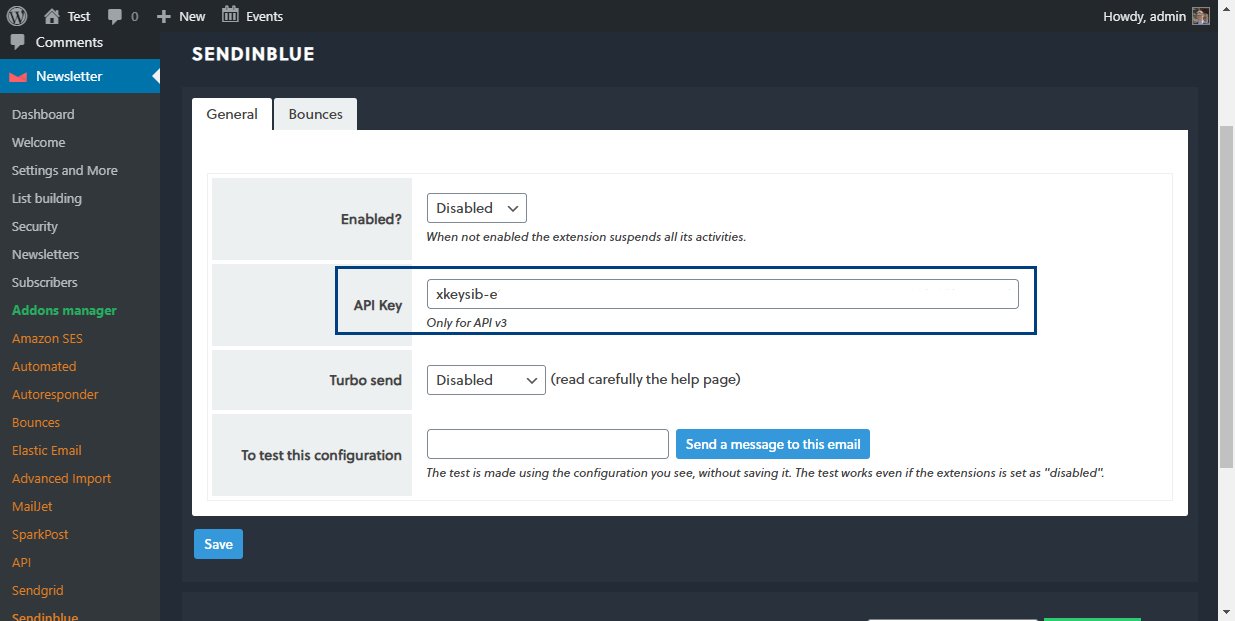 Sendinblue for The Newsletter Plugin - TNP