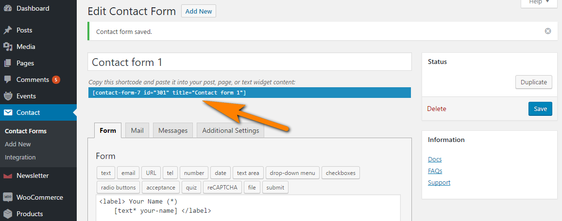 Contact Form 7 Integration TNP