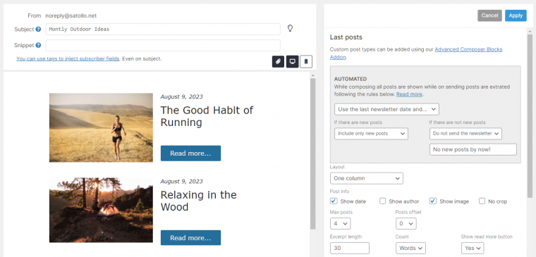 Automated Newsletters - The Newsletter Plugin