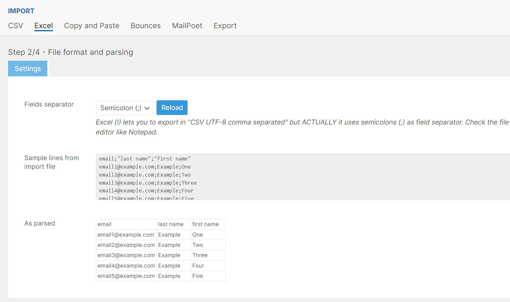 Import and Export - The Newsletter Plugin